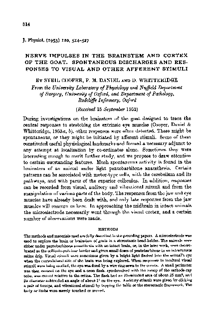 (PDF) Nerve impulses in the brainstem and cortex of the goat ...