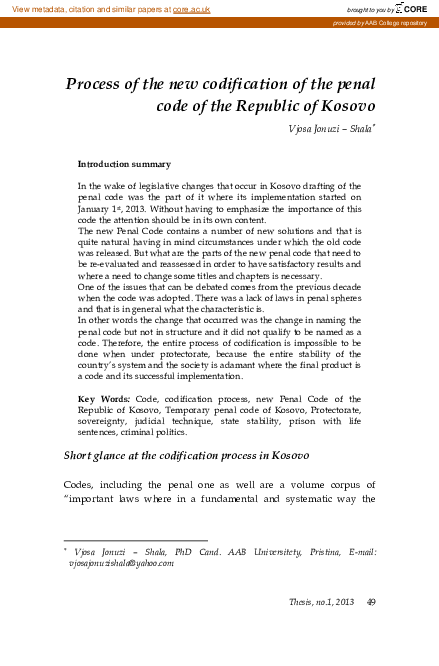 (PDF) Process of the new codification of the penal code of the Republic ...