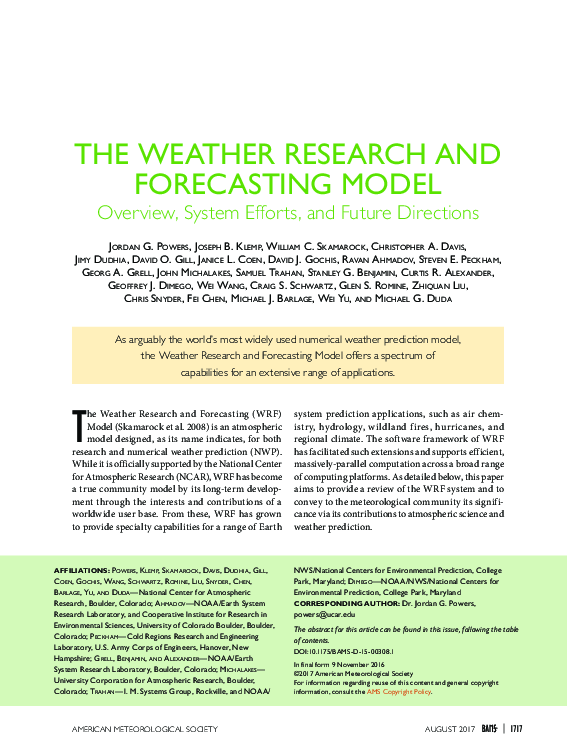 (PDF) The Weather Research and Forecasting Model: Overview, System ...