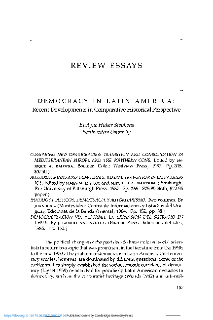 (PDF) Democracy in Latin America: Recent Developments in Comparative ...
