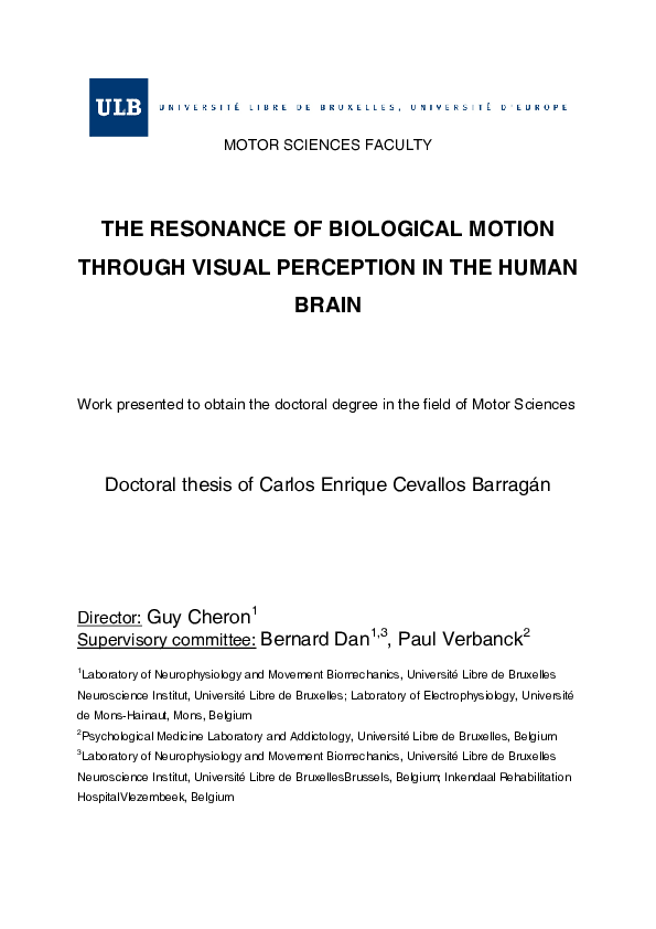 (PDF) The Resonance of Biological Motion Through Visual Perception in ...