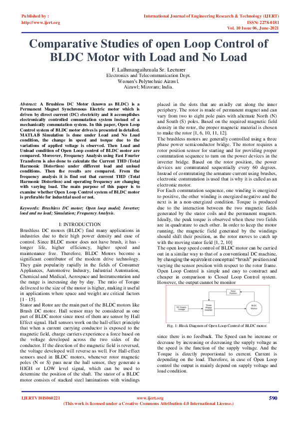(PDF) Comparative Studies of open Loop Control of BLDC Motor with Load ...