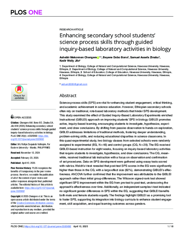 (PDF) Enhancing secondary school students' science process skills ...