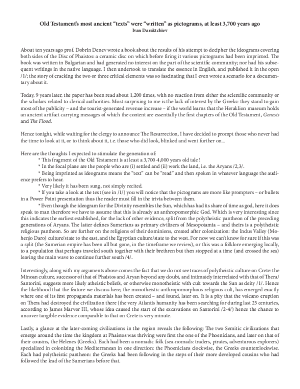 (PDF) Old Testament’s most ancient “texts” were “written” as pictograms ...