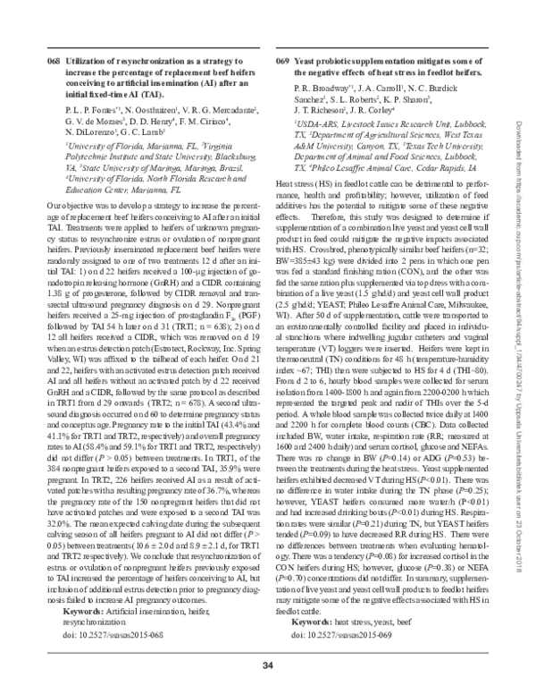 (PDF) 068 Utilization of resynchronization as a strategy to increase the percentage of ...