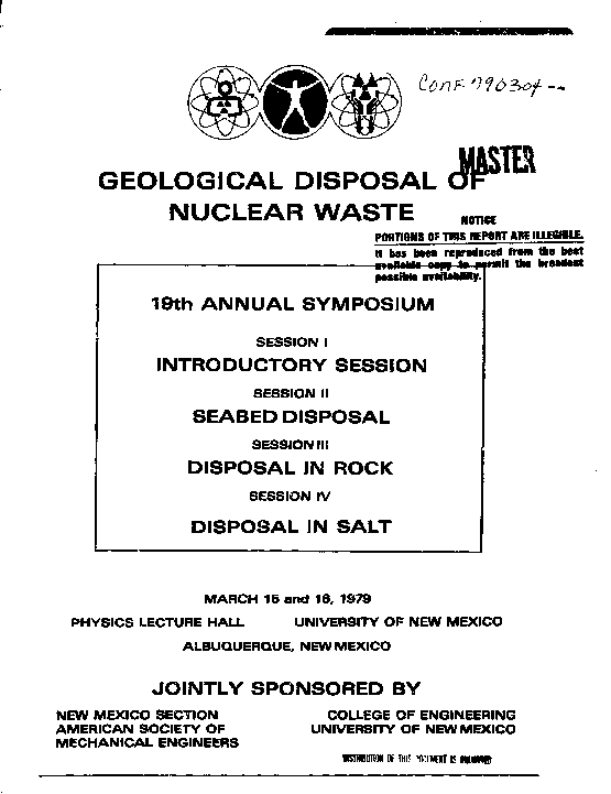 (PDF) The Geological Disposal of Nuclear Waste
