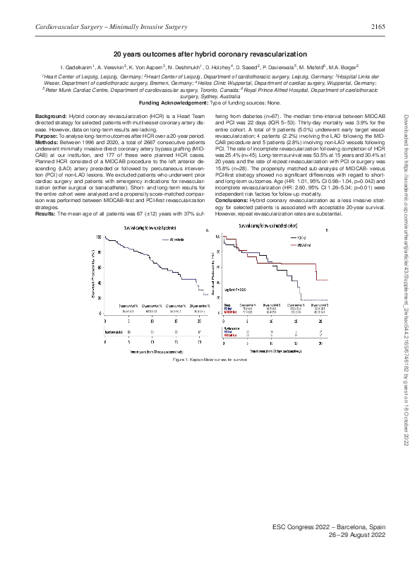 (PDF) 20 Years Outcomes After Hybrid Coronary Revascularization