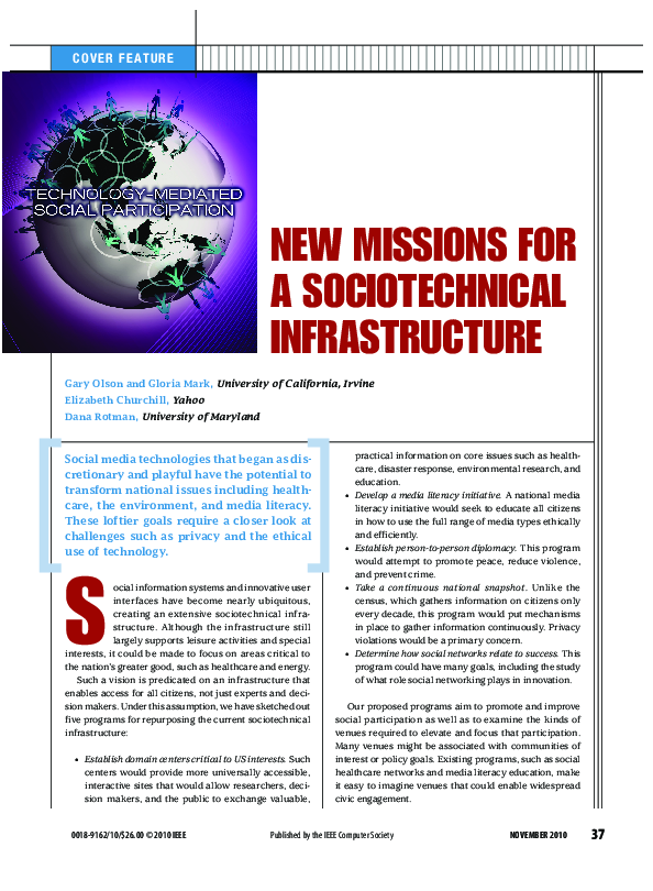 (PDF) New Missions for a Sociotechnical Infrastructure