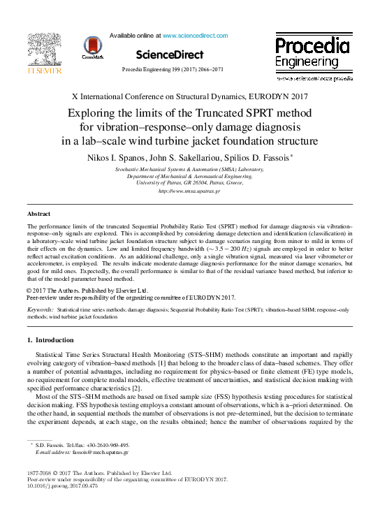 (PDF) Exploring the limits of the Truncated SPRT method for vibration-response-only damage ...