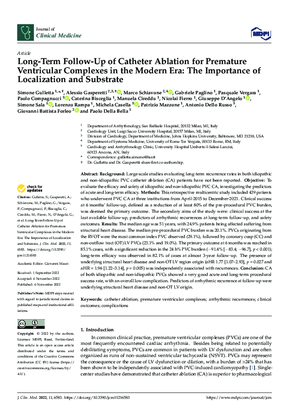 (PDF) Long-Term Follow-Up of Catheter Ablation for Premature ...