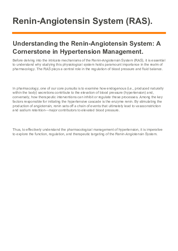 (PDF) Renin-Angiotensin System (RAS
