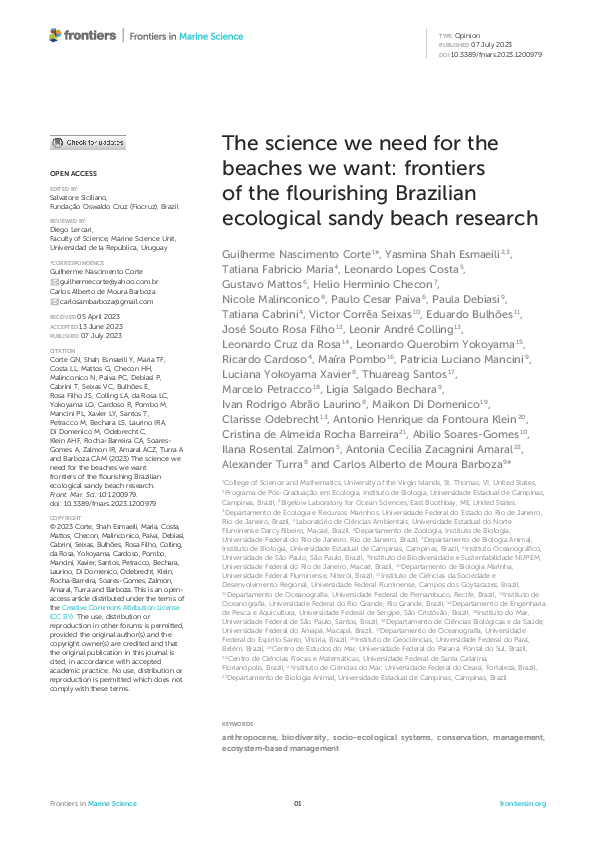 (PDF) The science we need for the beaches we want: frontiers of the ...
