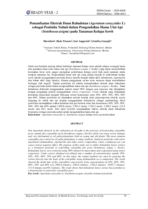 (PDF) Pemanfaatan Ekstrak Daun Babadotan (Ageratum conyzoides L ...