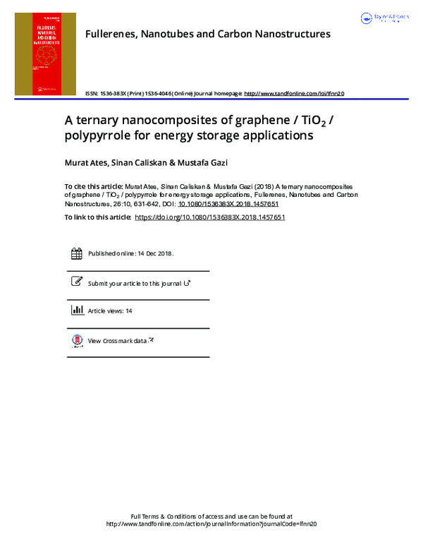 (PDF) A ternary nanocomposites of graphene / TiO2 / polypyrrole for ...