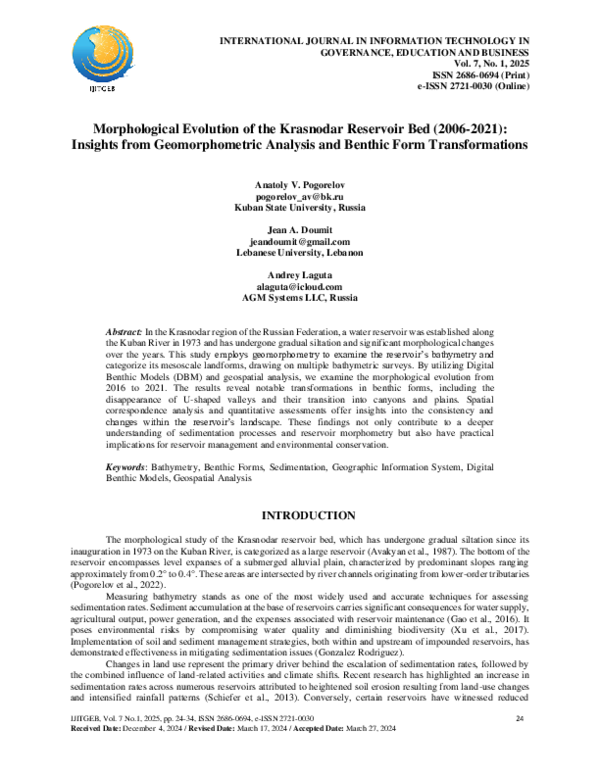 (PDF) Morphological Evolution of the Krasnodar Reservoir Bed (2006-2021 ...