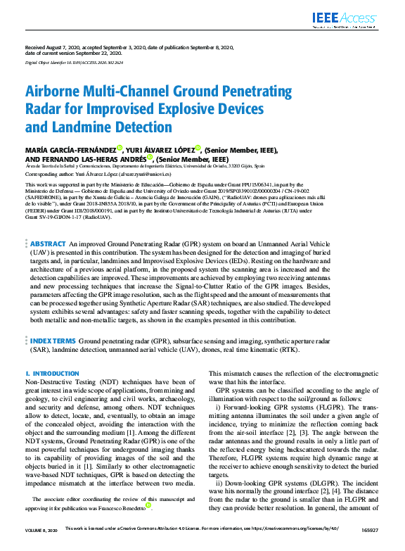 (PDF) Airborne Multi-Channel Ground Penetrating Radar for Improvised Explosive Devices and ...