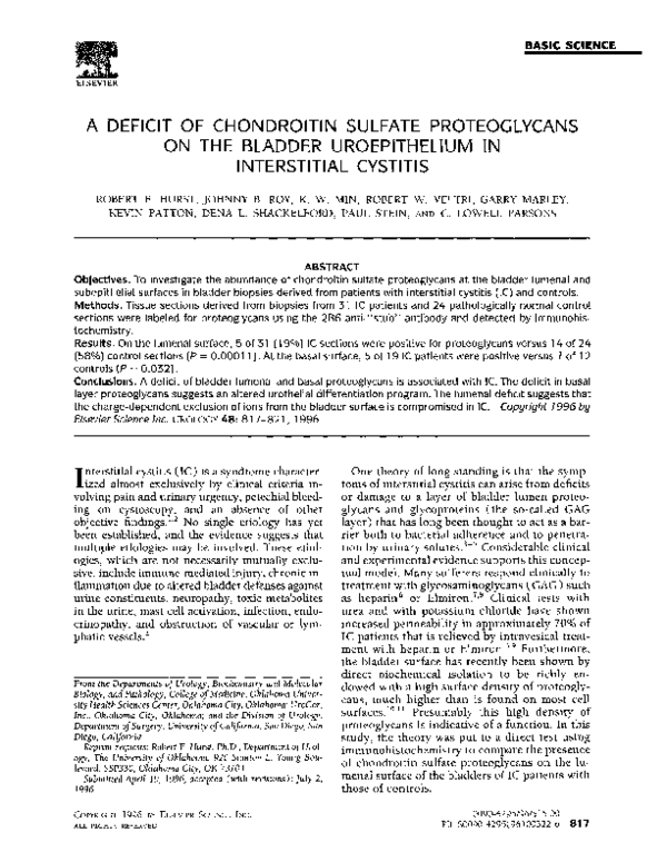 (PDF) A deficit of chondroitin sulfate proteoglycans on the bladder ...