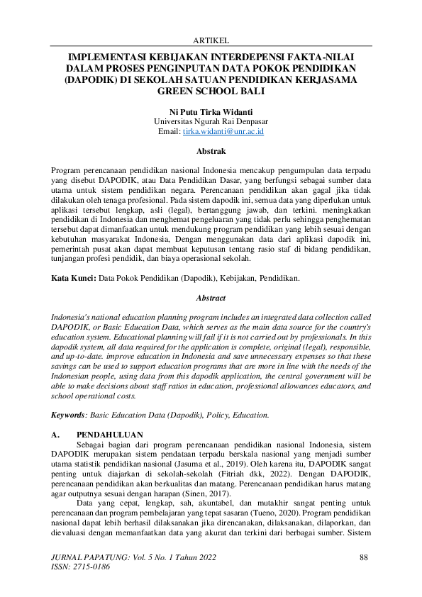 (PDF) Implementasi Kebijakan Interdepensi Fakta-Nilai Dalam Proses ...