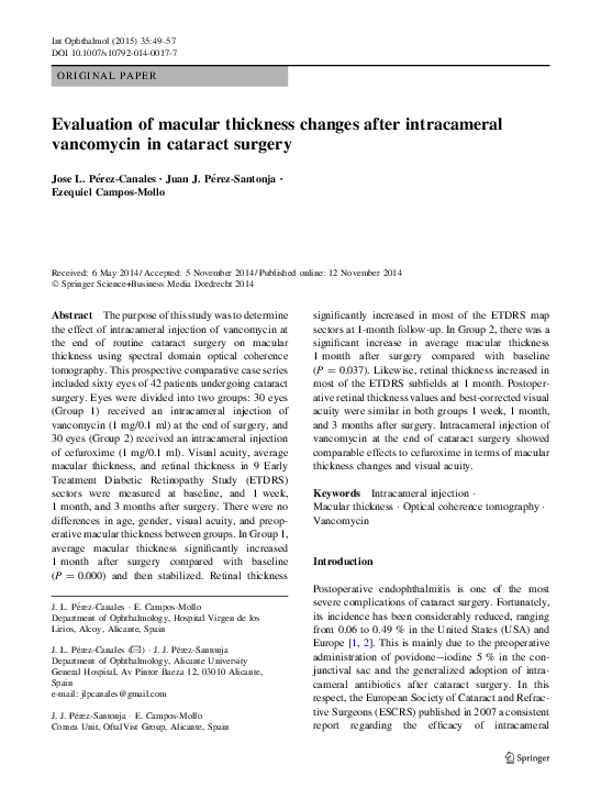 (PDF) Evaluation of macular thickness changes after intracameral ...