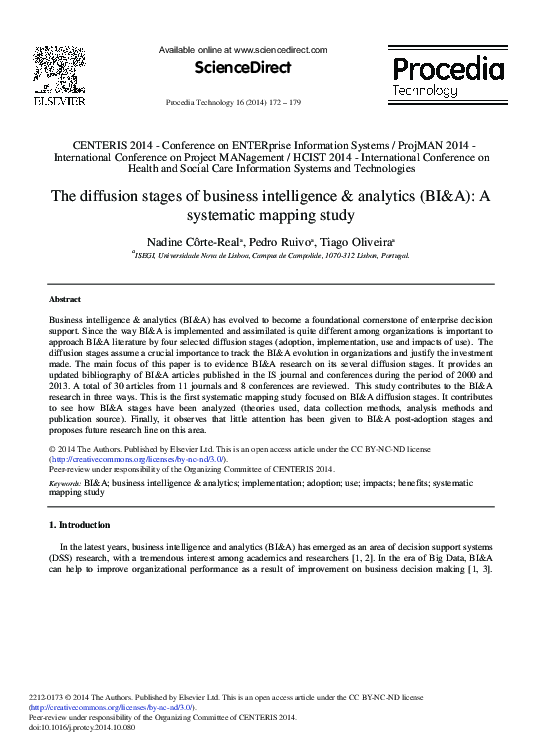 (PDF) The Diffusion Stages of Business Intelligence & Analytics (BI&A ...