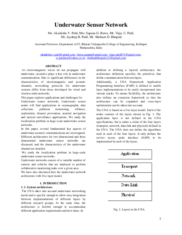 (PDF) Underwater Sensor Network