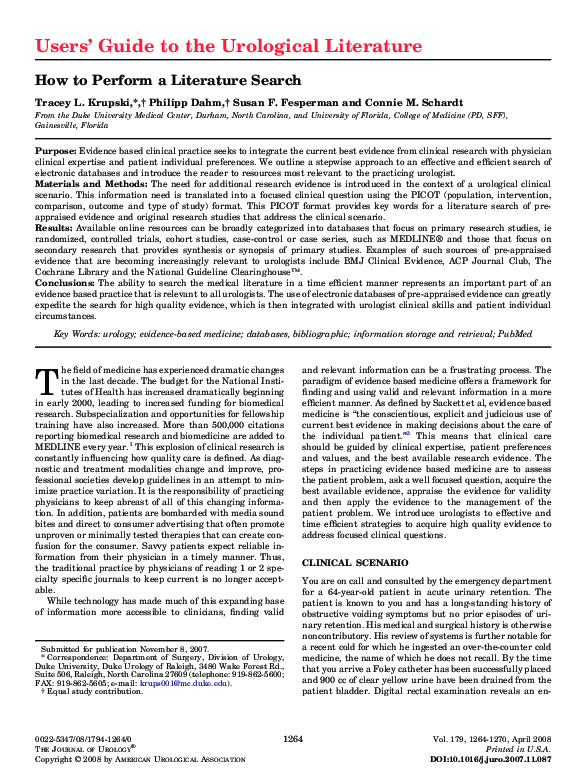 (PDF) How to Perform a Literature Search