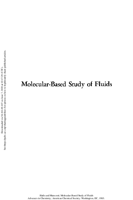 (PDF) Molecular-Based Study of Fluids