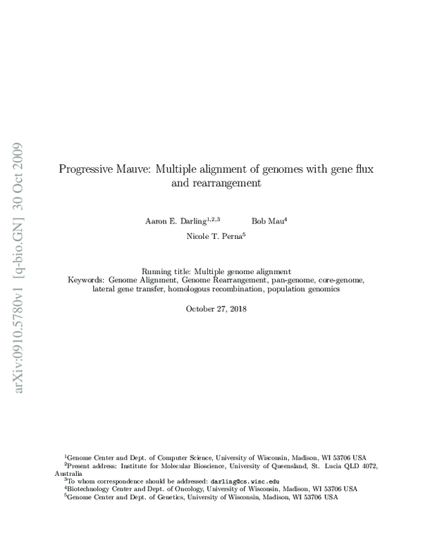 (PDF) Progressive Mauve: Multiple alignment of genomes with gene flux ...