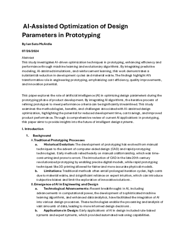(PDF) AI-Assisted Optimization of Design Parameters in Prototyping