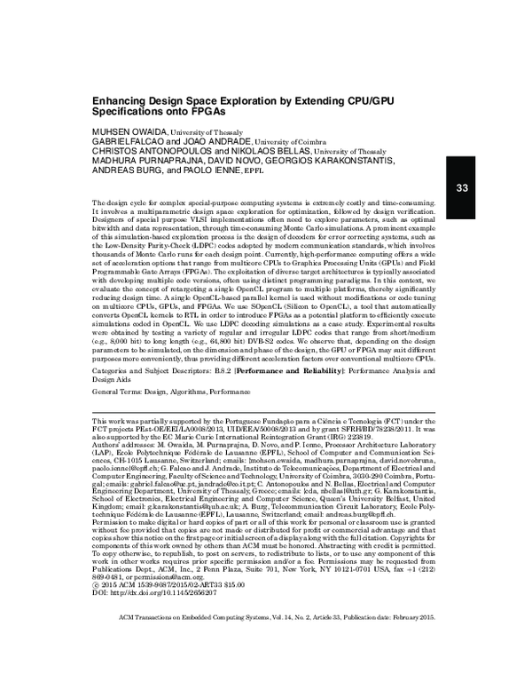 (PDF) Enhancing Design Space Exploration by Extending CPU/GPU Specifications onto FPGAs