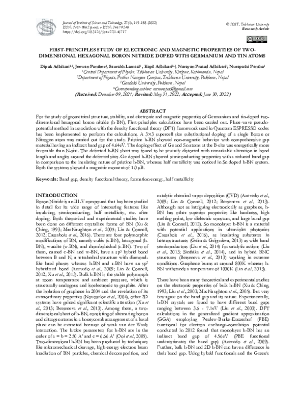 (PDF) First-principles Study of Electronic and Magnetic Properties of ...