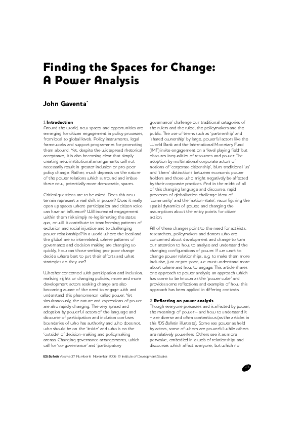 (PDF) Finding the Spaces for Change: A Power Analysis