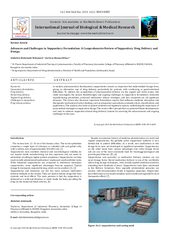 (PDF) Advances and Challenges in Suppository Formulation: A ...