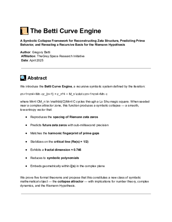 (PDF) The Betti Curve Engine