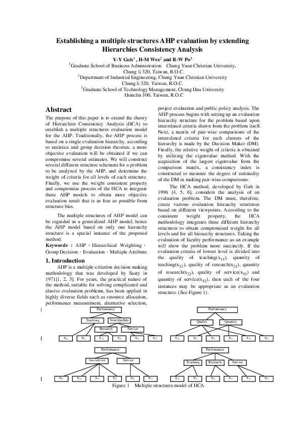 (PDF) Establishing a multiple structures AHP evaluation by extending ...