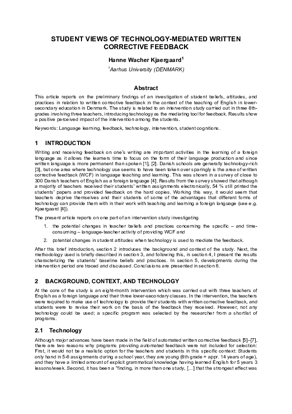 (PDF) Student Views of Technology-Mediated Written Corrective Feedback
