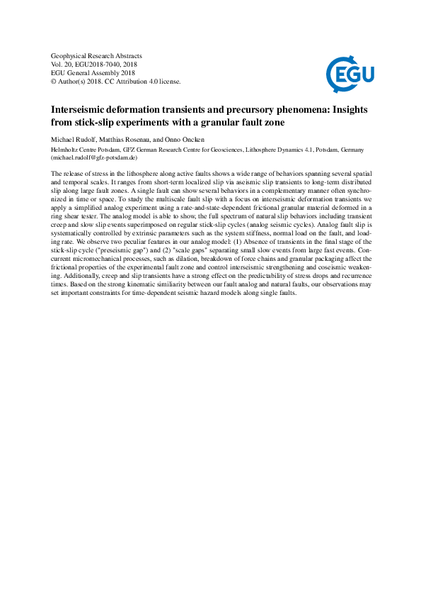 Pdf Interseismic Deformation Transients And Precursory Phenomena