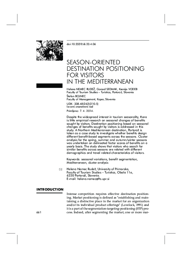 (PDF) Season-Oriented Destination Positioning for Visitors in the ...