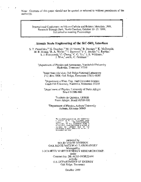 (PDF) Atomic-Scale Engineering of the SiC-SiO2 Interface