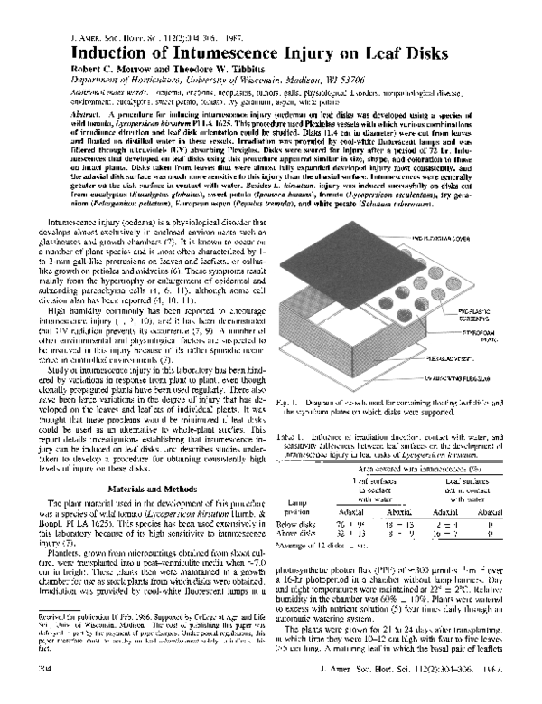 (PDF) Induction of Intumescence Injury on Leaf Disks
