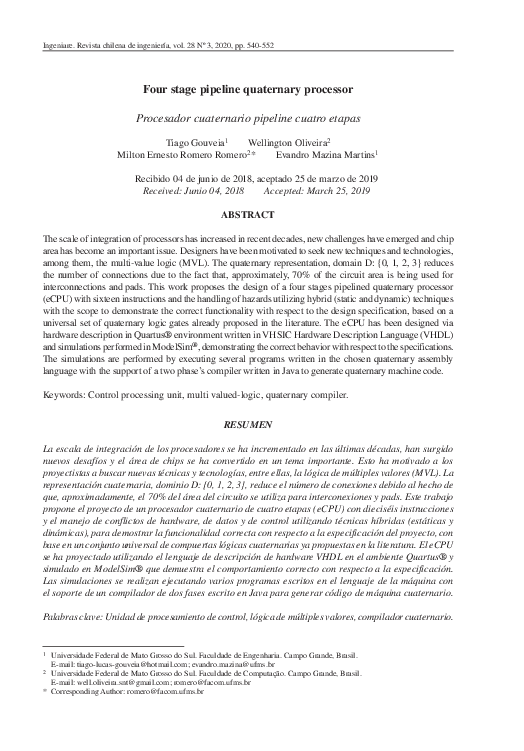(PDF) Four stage pipeline quaternary processor