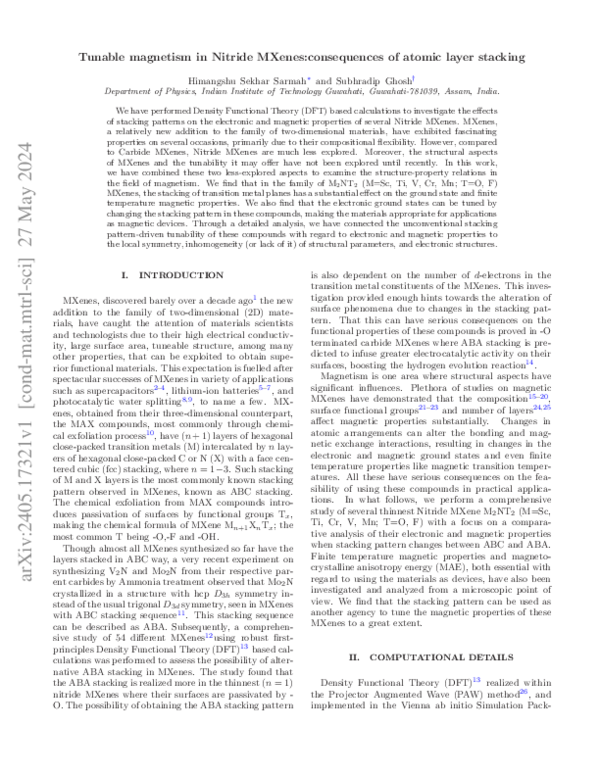 (PDF) Tunable magnetism in Nitride MXenes:consequences of atomic layer ...