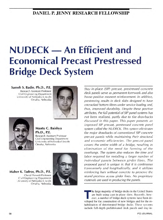 (PDF) NUDECK An Efficient and Economical Precast Prestressed Bridge Deck System