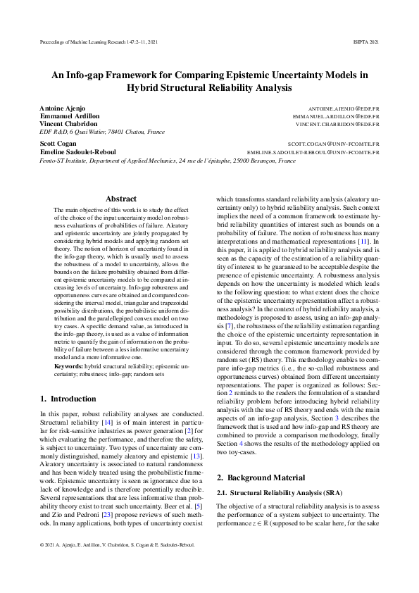(PDF) An Info-gap Framework for Comparing Epistemic Uncertainty Models in Hybrid Structural ...