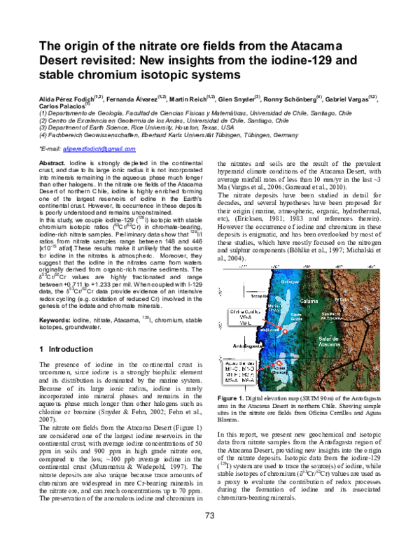 (PDF) The origin of the nitrate ore fields from the Atacama Desert ...