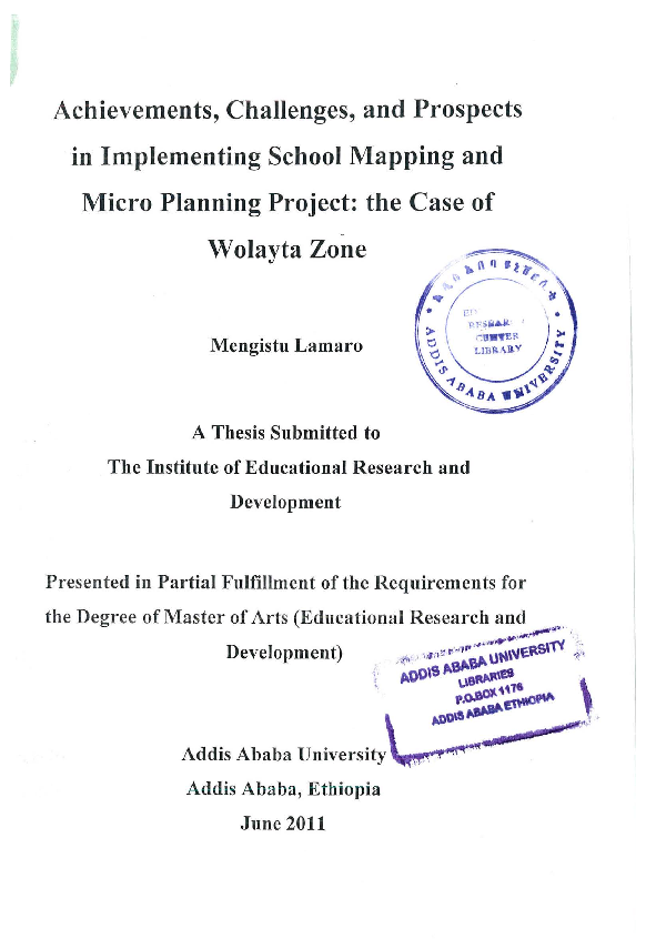 (PDF) Achievements, Challenges, and Prospects in Implementing School Mapping and Micro Planning ...