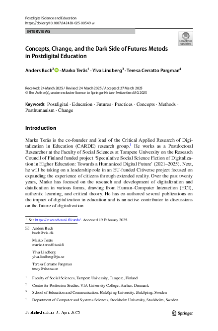 (PDF) Concepts, Change, and the Dark Side of Futures Metods in Postdigital Education