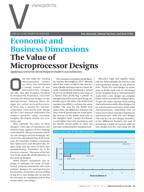 (PDF) The value of microprocessor designs