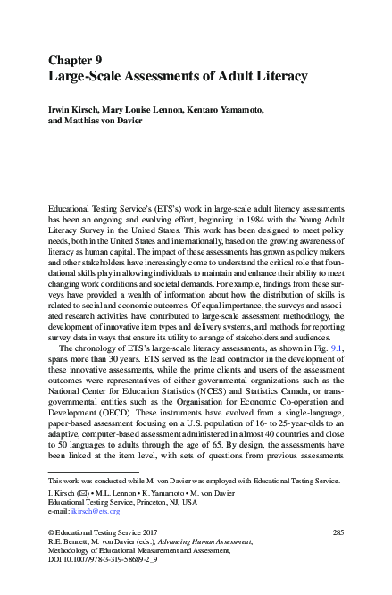 (PDF) Large-Scale Assessments of Adult Literacy