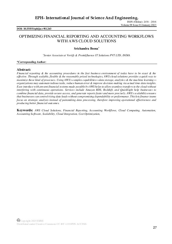 (PDF) Optimizing Financial Reporting and Accounting Workflows with AWS ...